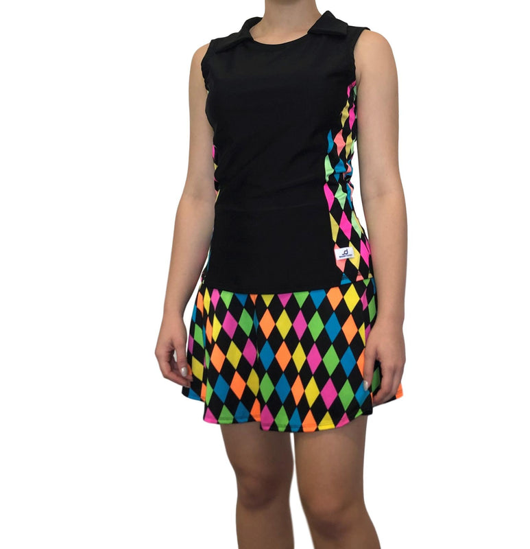 Neon Diamond Athletic Golf Outfit- Athletic Collared Shirt, Golf Appar ...